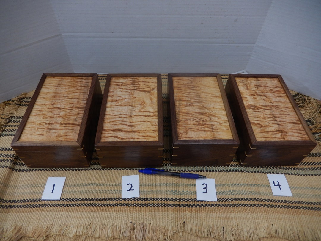 Walnut and Curly Hard Maple Keepsake Box (329-1,2,3,4)) - Etsy
