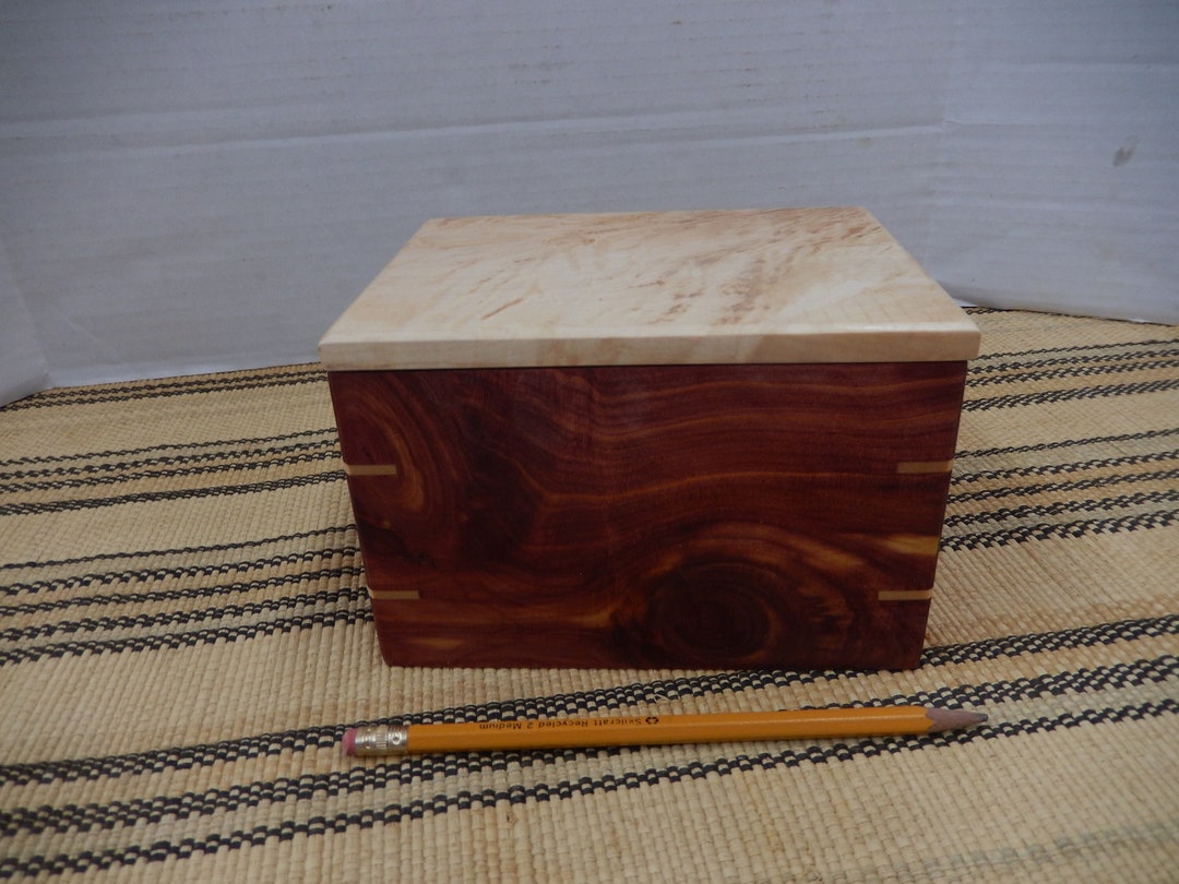 Red Cedar and Curly Maple/quilted Maple Keepsake Box-box 381 - Etsy