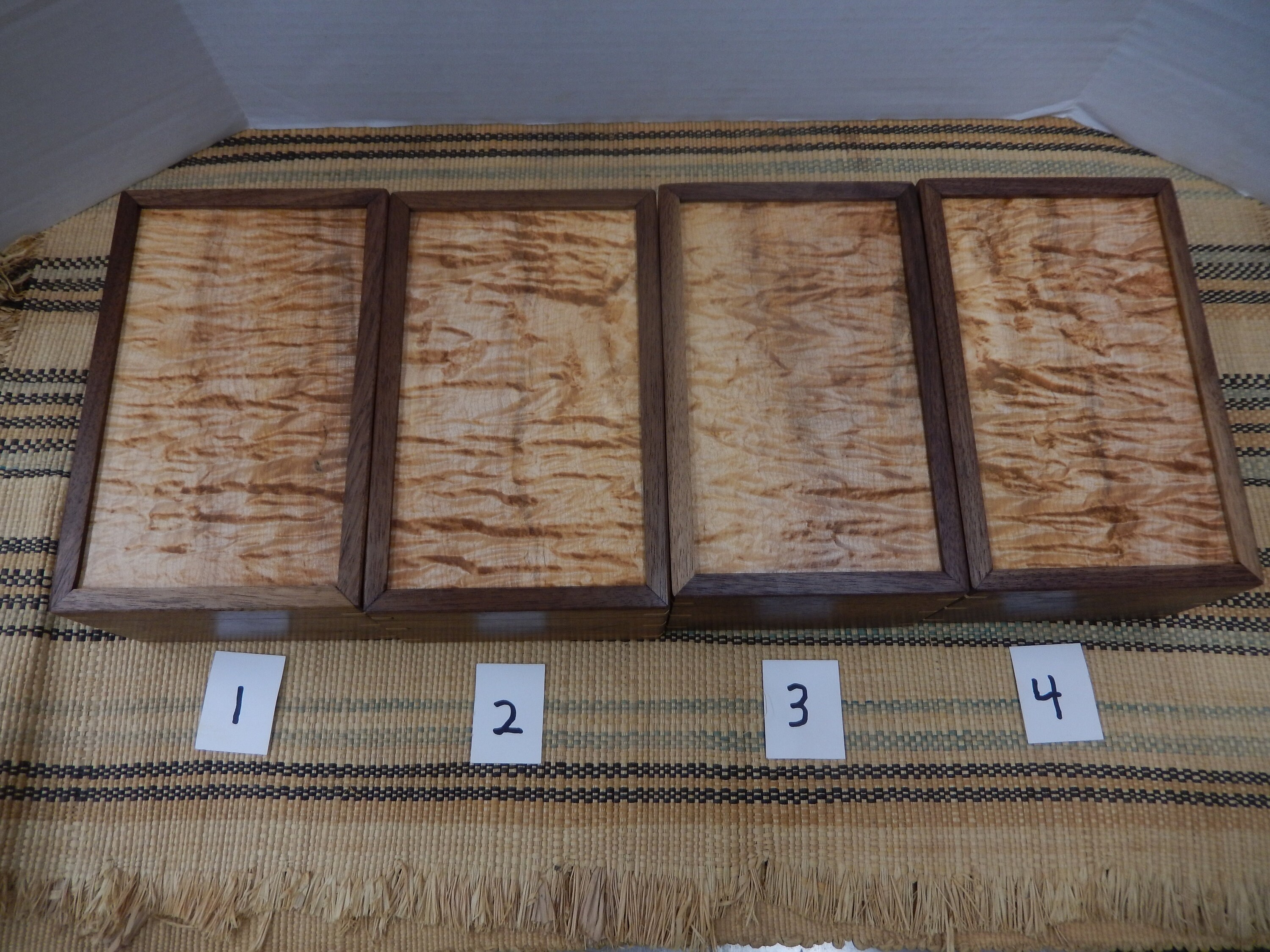 Walnut and Curly Hard Maple Keepsake Box 329-1234 | Etsy