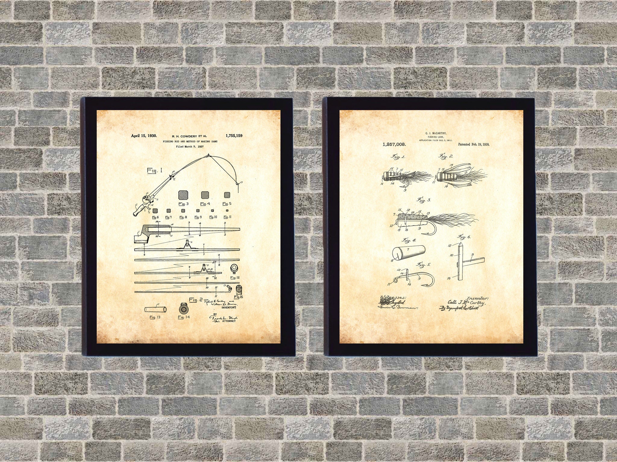 Fishing Pole and Fishing Lure Patent Poster Art - INSTANT Digital ...