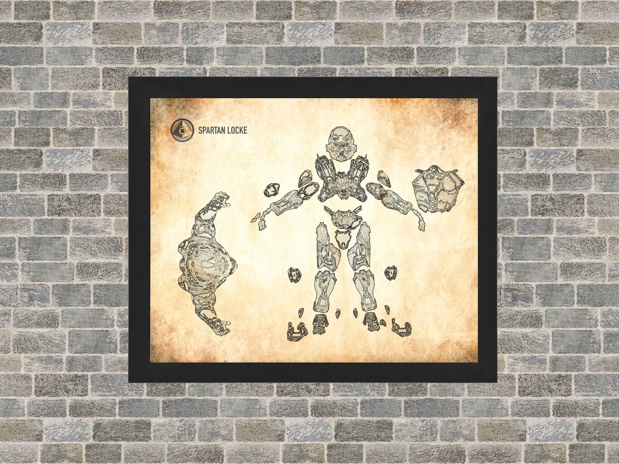 Halo Spartan Locke Schematic Poster Art - INSTANT Digital Download ...