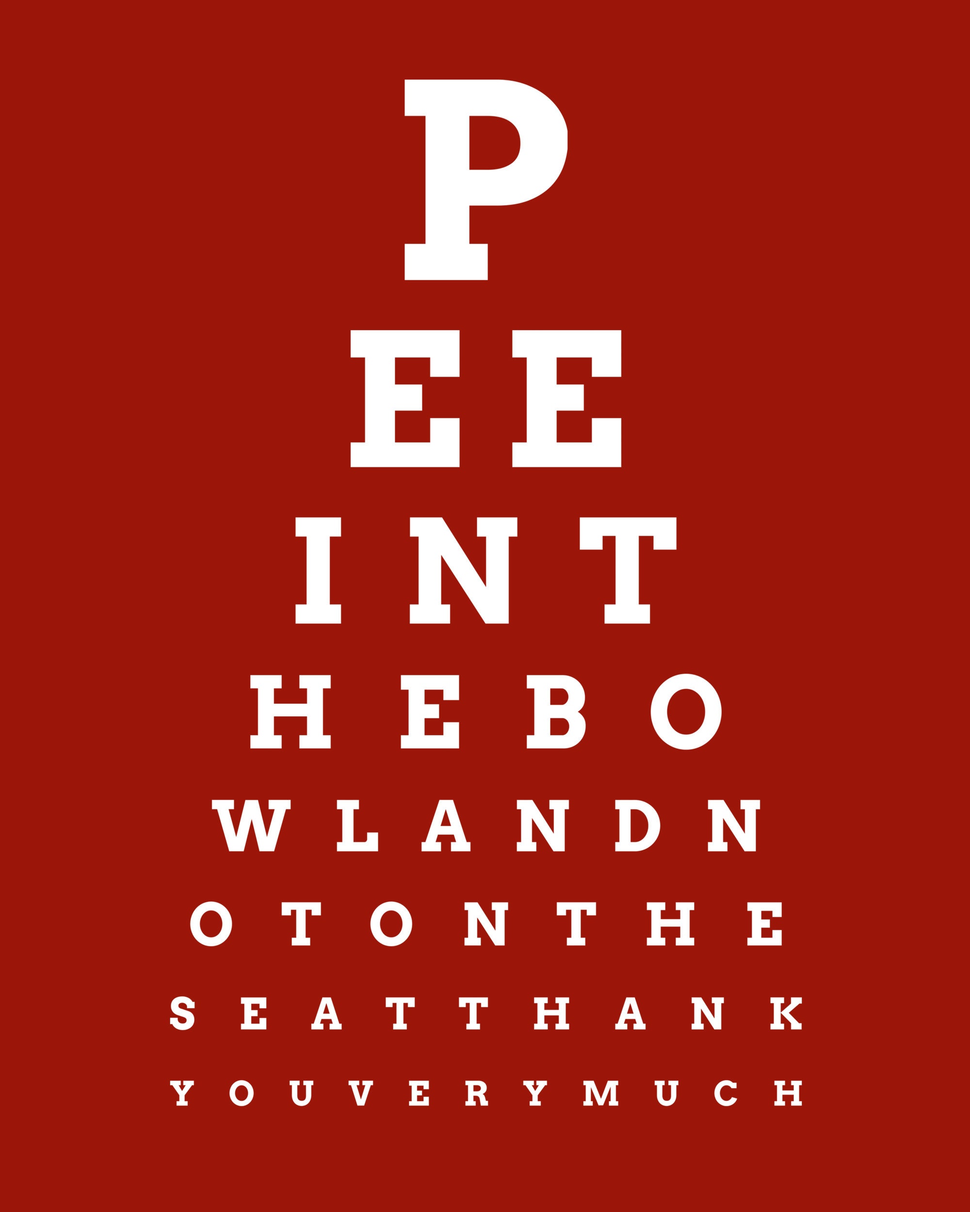 Boys Bathroom Art - Typographic - Pee in the Bowl - INSTANT Digital ...