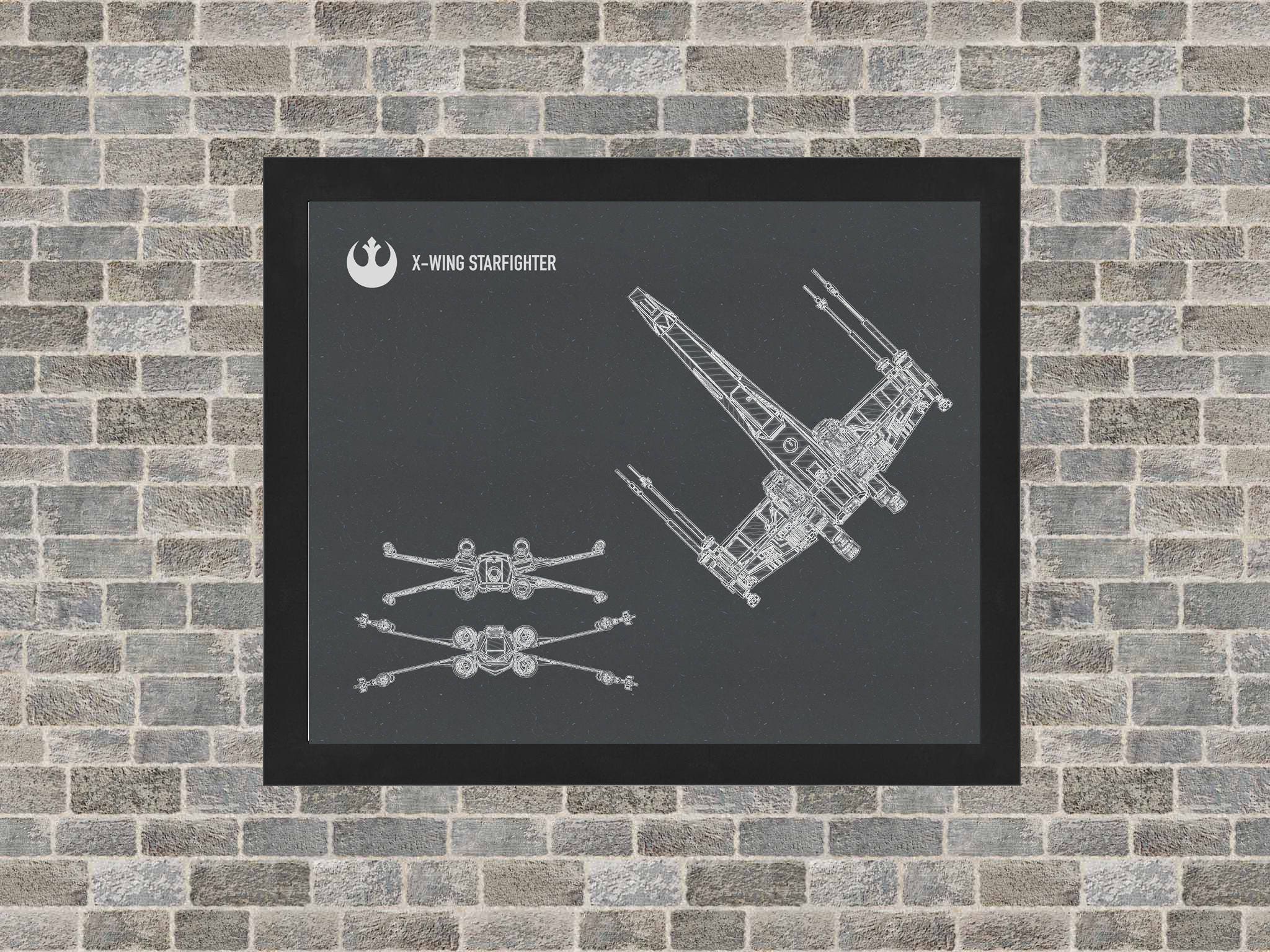 X-wing Starfighter Schematic Poster Art - INSTANT Digital Download ...