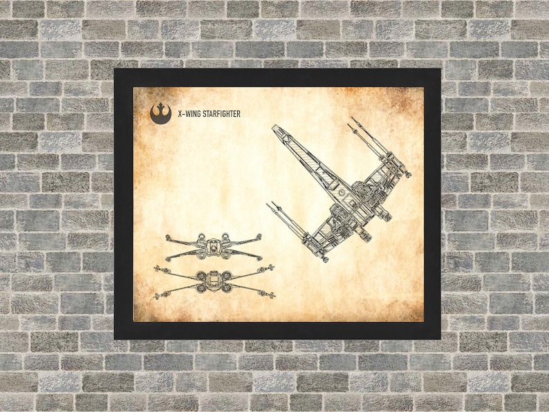 X-wing Starfighter Schematic Poster Art INSTANT Digital | Etsy