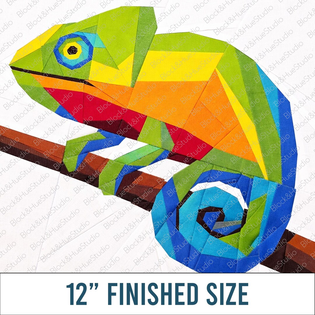 Rainforest Chameleon Paper Pieced PDF Quilt Block – Digital Download - Etsy