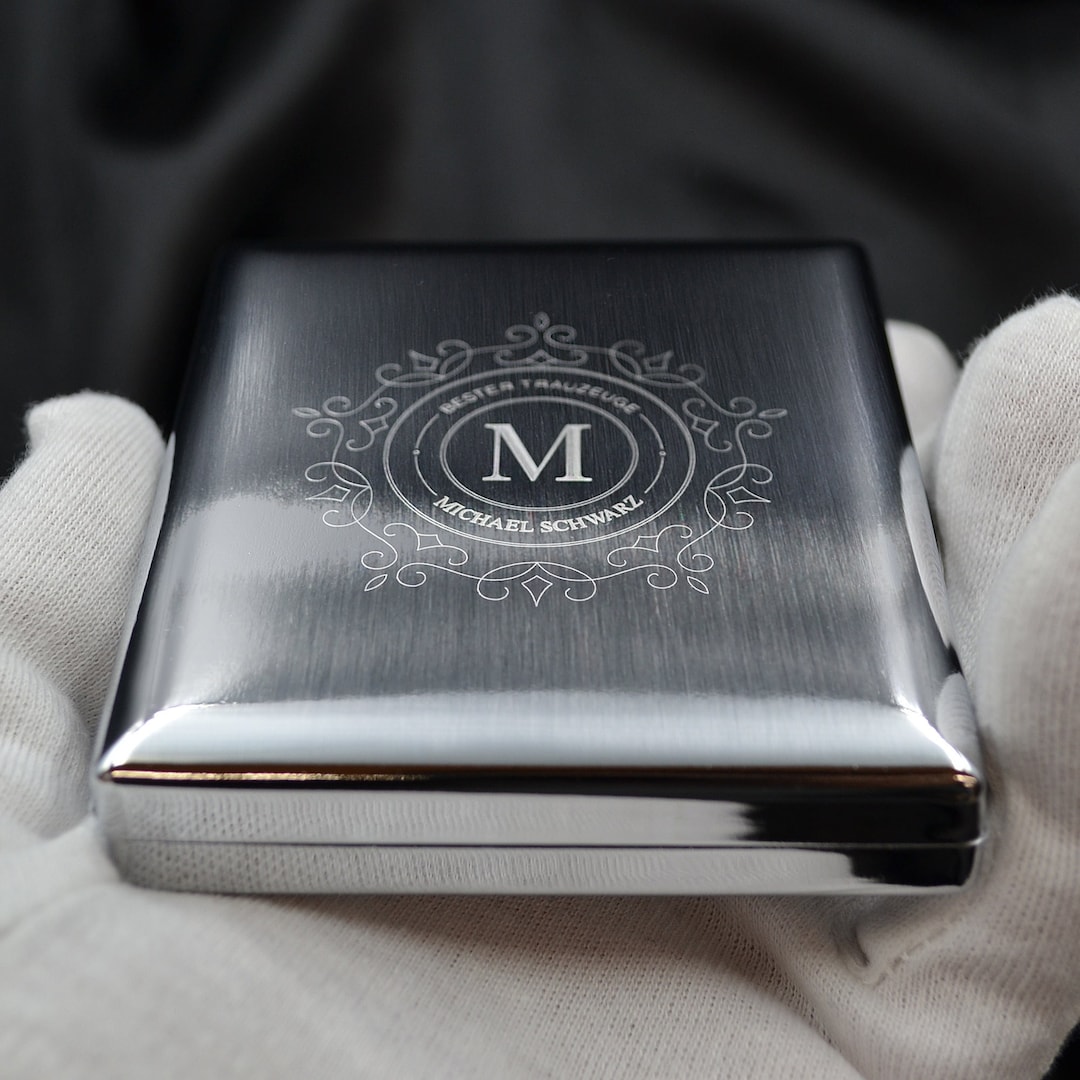 Cigarette Case With Engraving in Gift Box Cigarette Box Personalized in ...