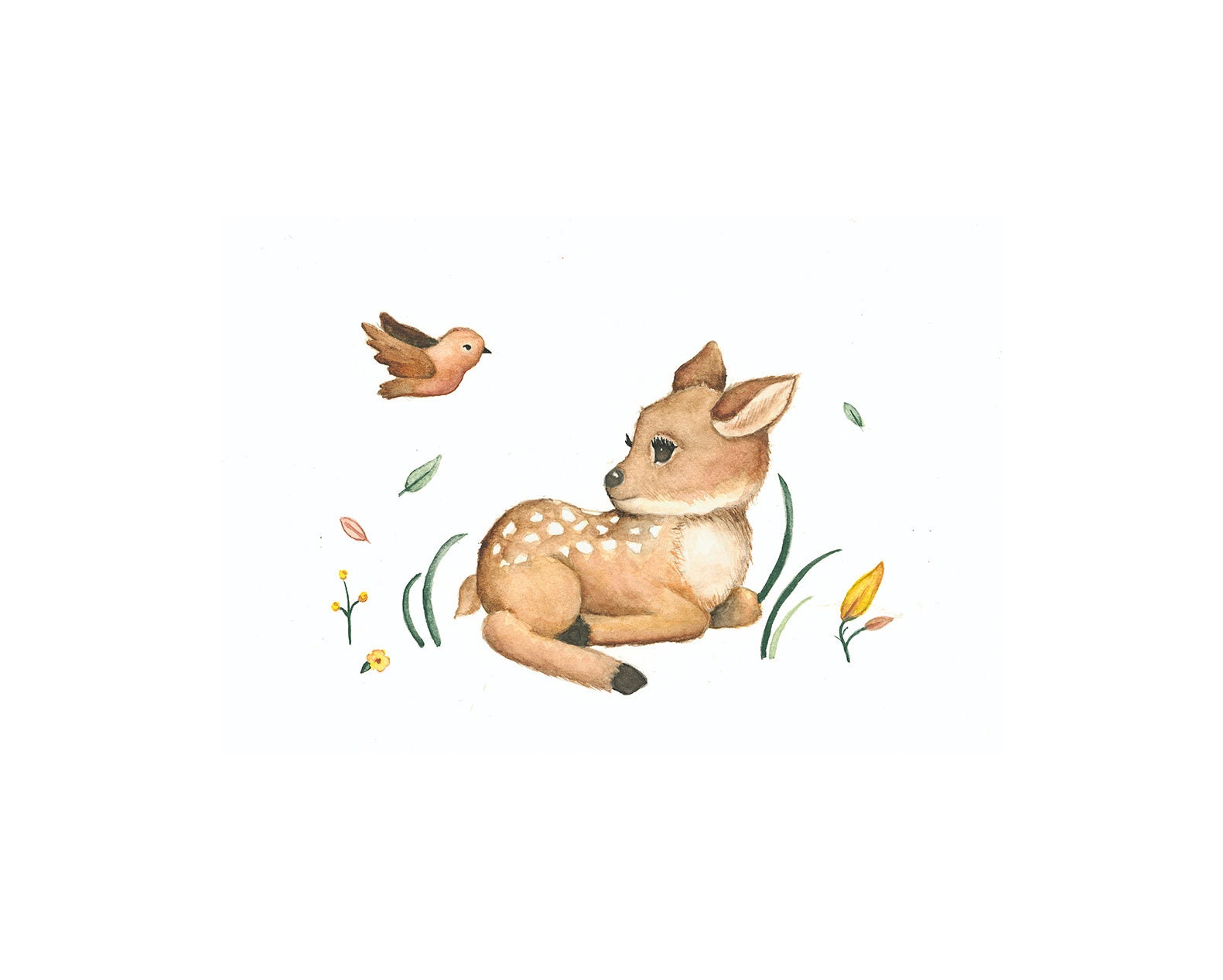 Little Deer Art Print Woodland Watercolor Art Nursery Babys Room Home ...