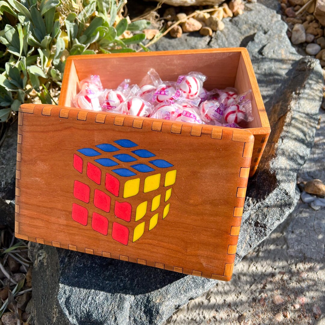 Rubik's Cube Inspired Memory Box Handcrafted in Colorado Retro Keepsake ...