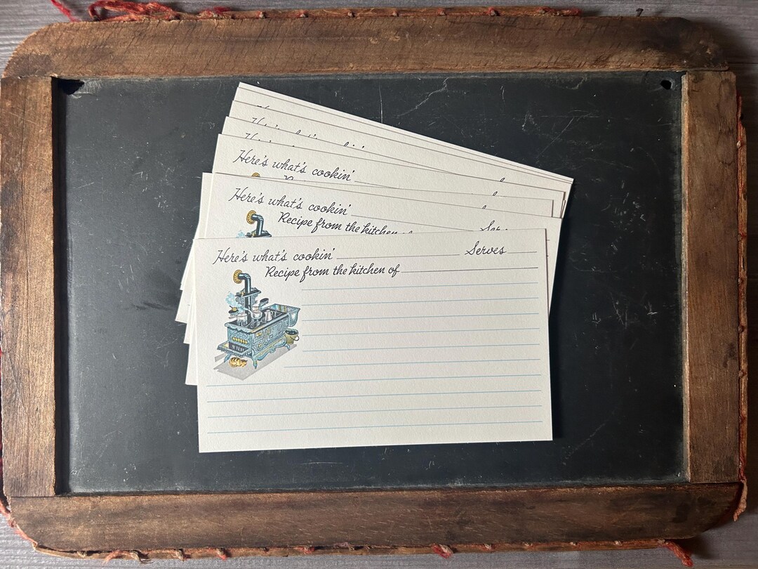 Vintage Set of 8 Blank Recipe Cards, Current Recipe Journal, Scrapbook ...
