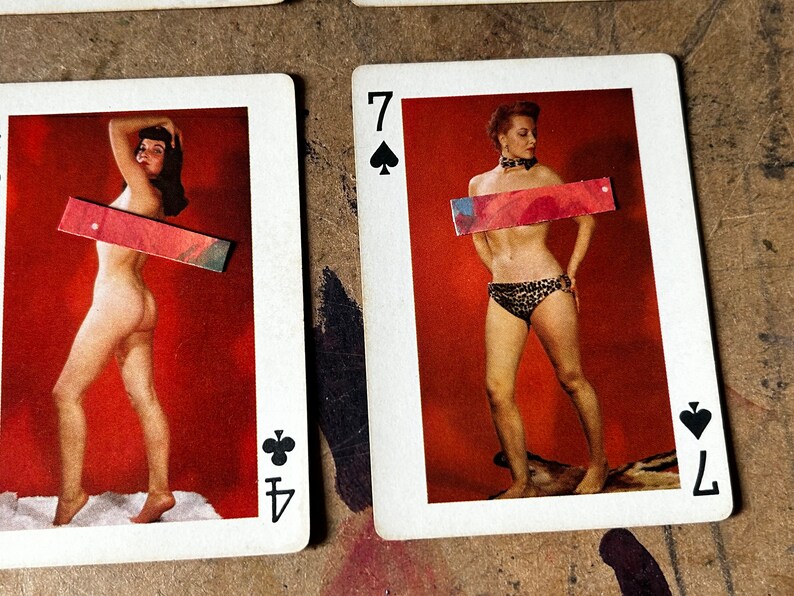 Vintage Adult Pin up Playing Cards, Set of 6 Pin up Cards, Pin up Playing Cards, Junk Journal ...