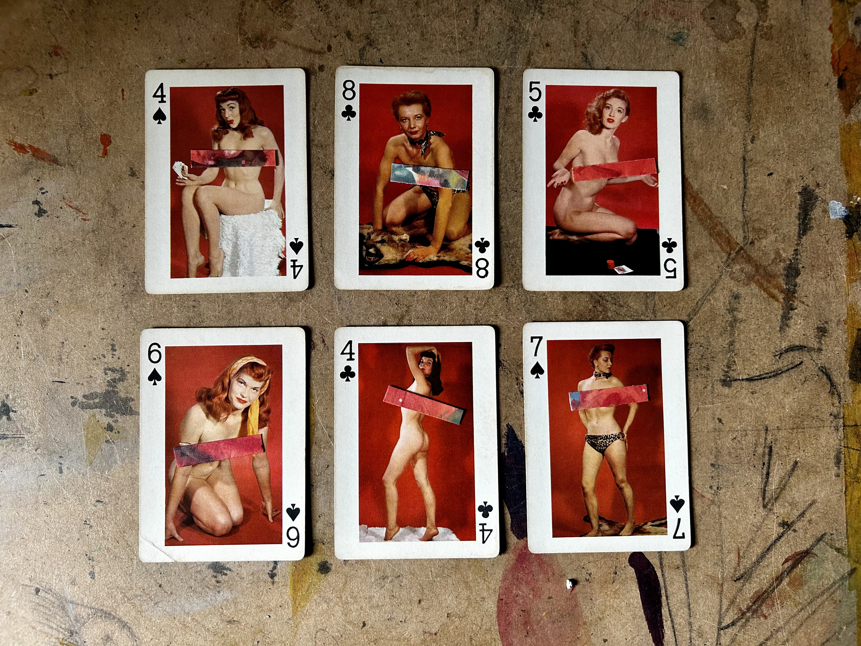Vintage Adult Pin up Playing Cards, Set of 6 Pin up Cards, Pin up Playing Cards, Junk Journal ...