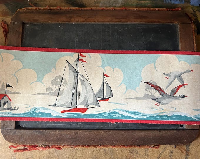 Vintage Wall Paper Border Dex Design Painted Decal, Regatta 6204, Mid ...