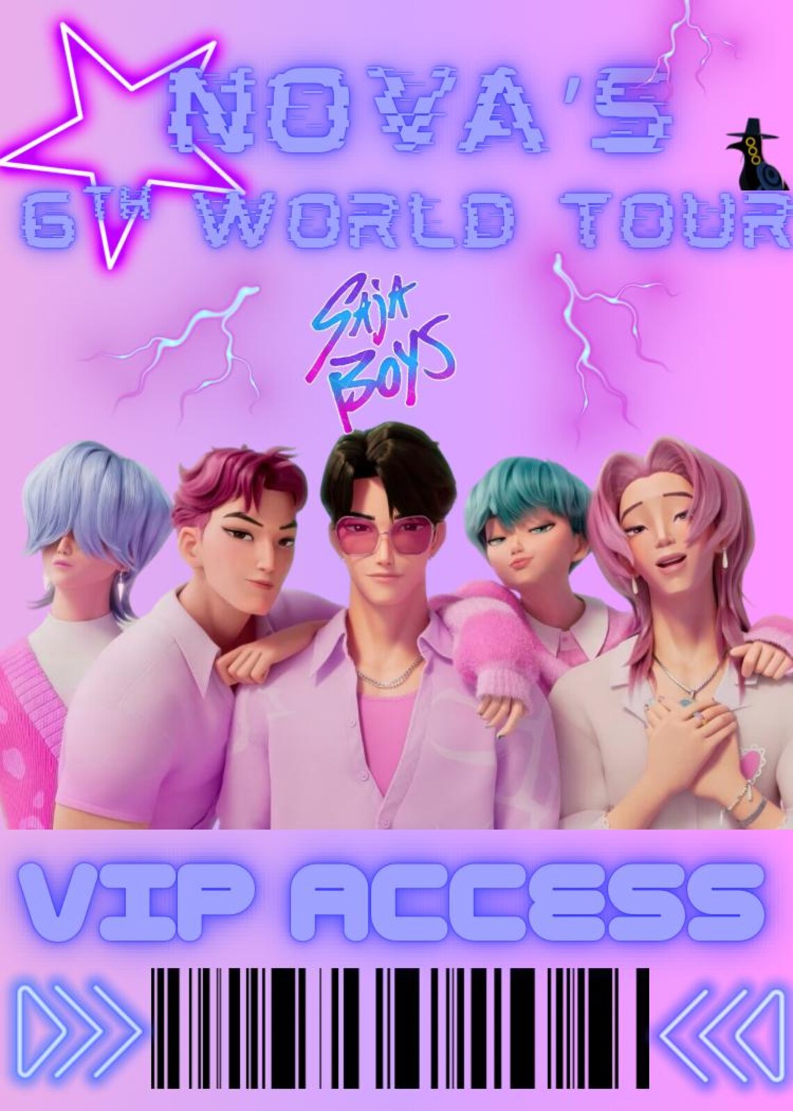 Kpop Demon Hunters Saja Boys Vip Pass Lanyards Digital Copy - Etsy