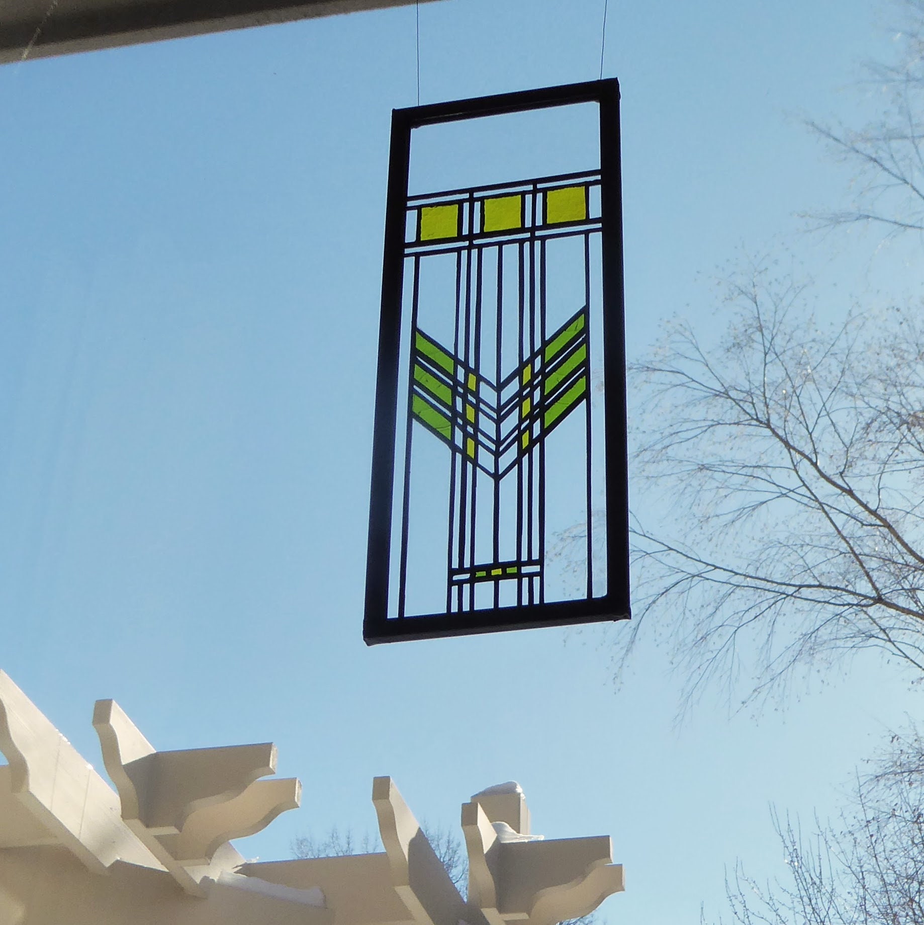 Frank Lloyd Wright-inspired Stained Glass Sun-catcher - Etsy