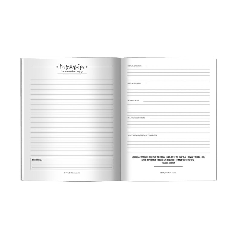 Gratitude Journal Writing Prompts. Notebook. Daily Guided - Etsy