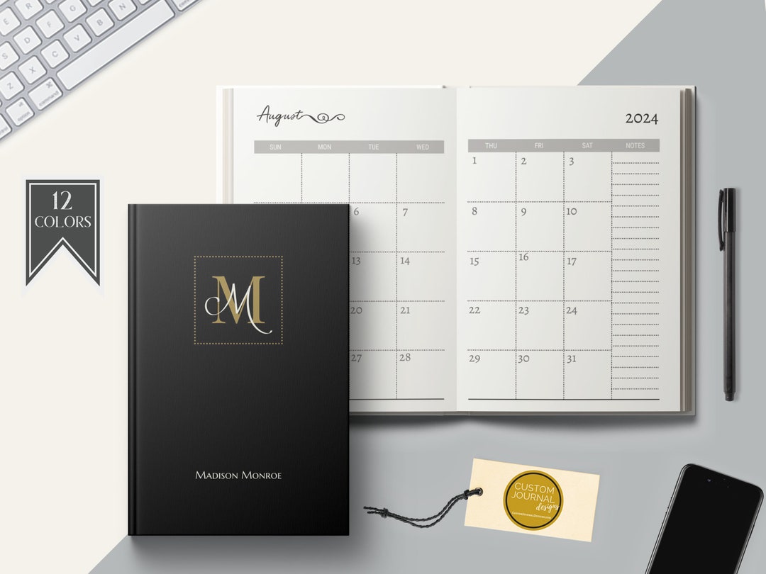Monthly Calendar Planner Journal: Two-year Personalized Hardcover With ...