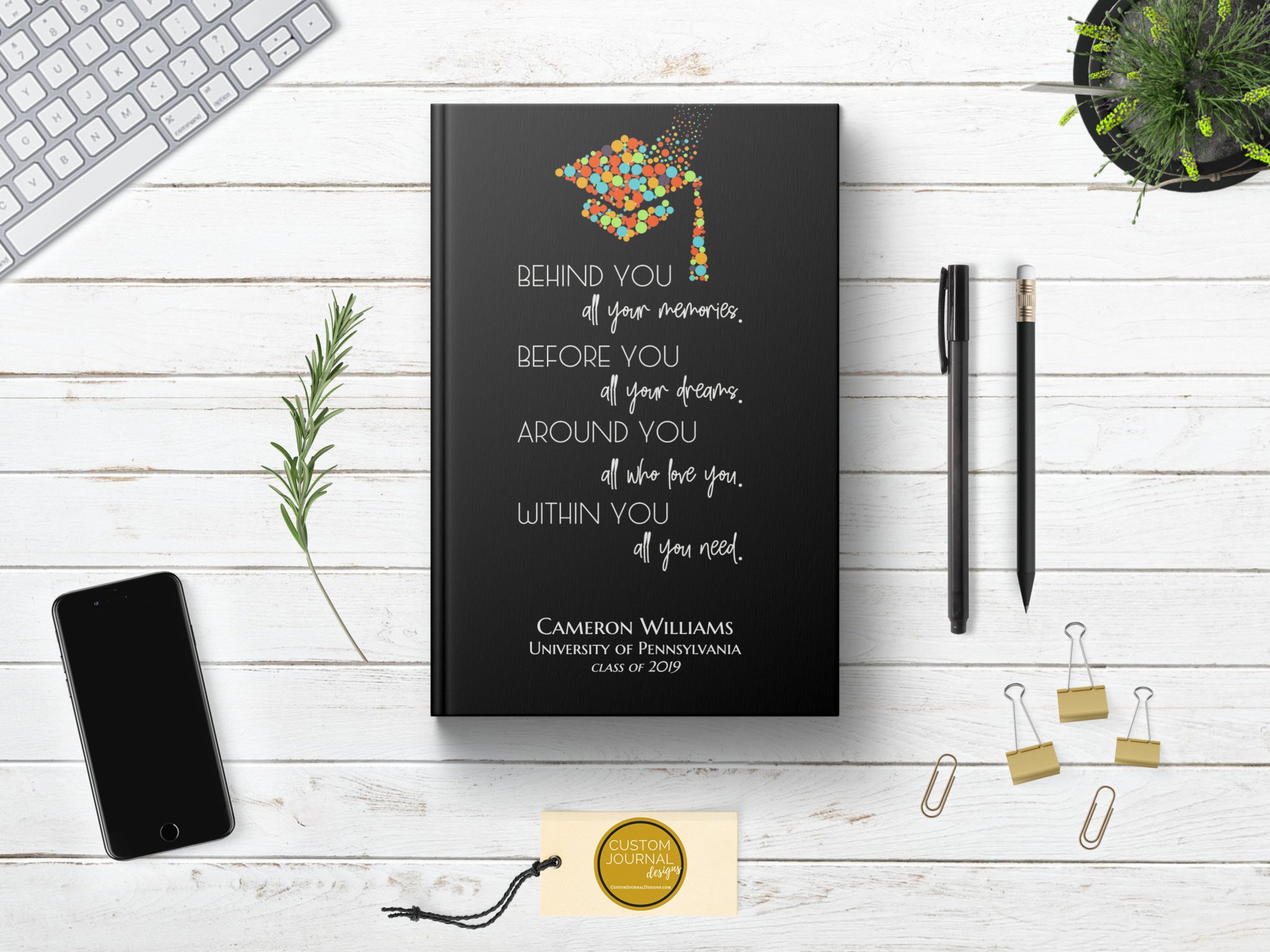 PERSONALIZED Graduate Autograph Guestbook Writing Journal. Custom Name ...