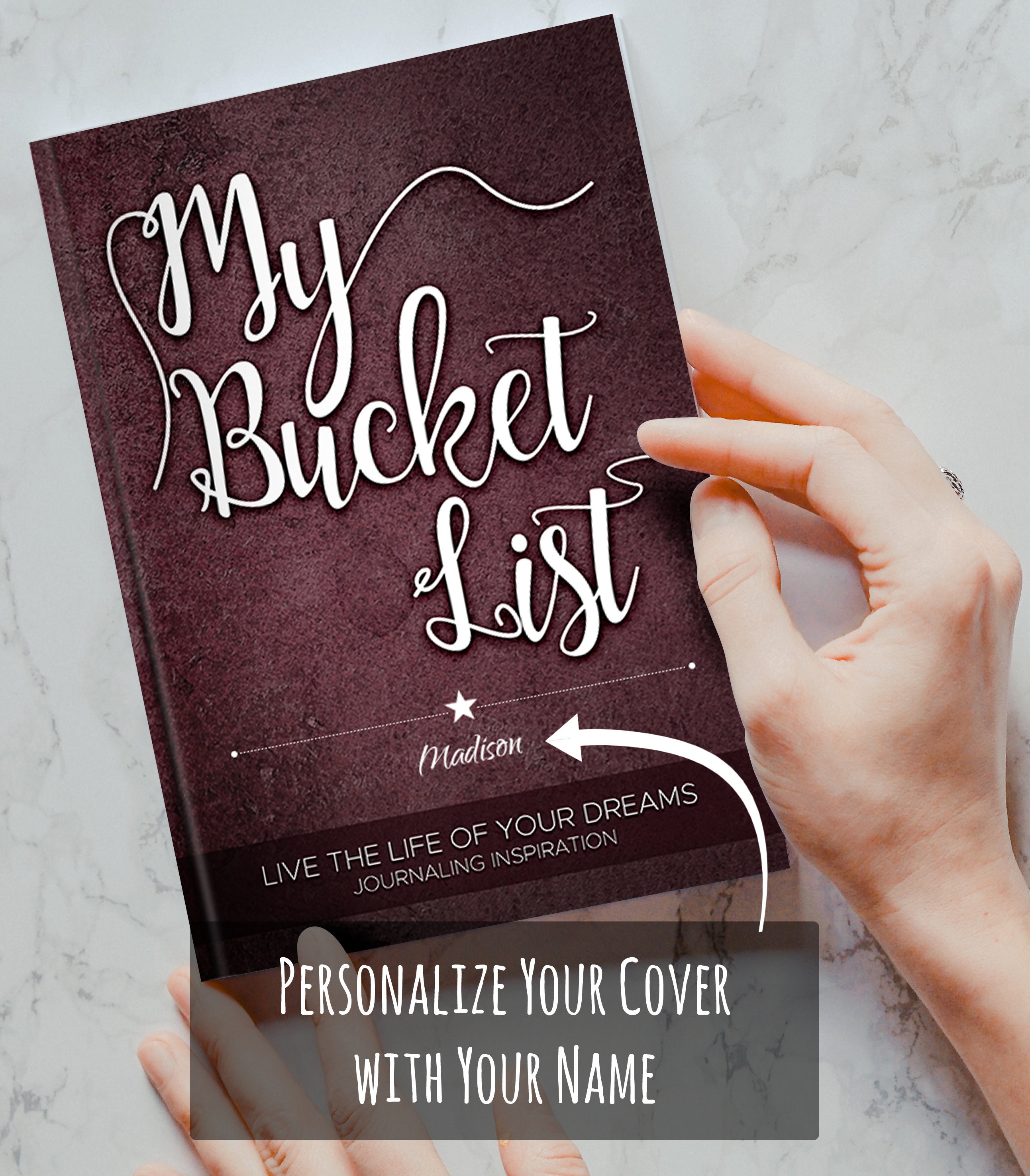 Personalized Bucket List Journal with Writing Prompts Book Gift, Custom ...