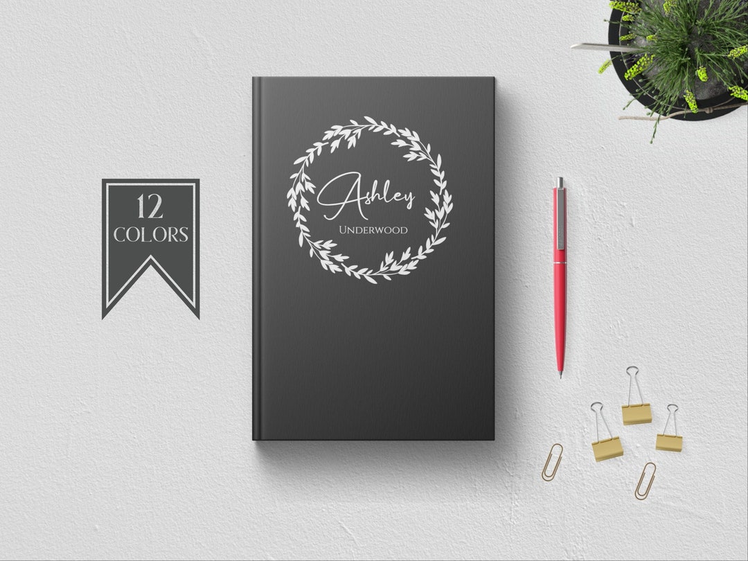 Personalized Writing Journal. Custom Name Hardcover. Lined Dot Grid ...