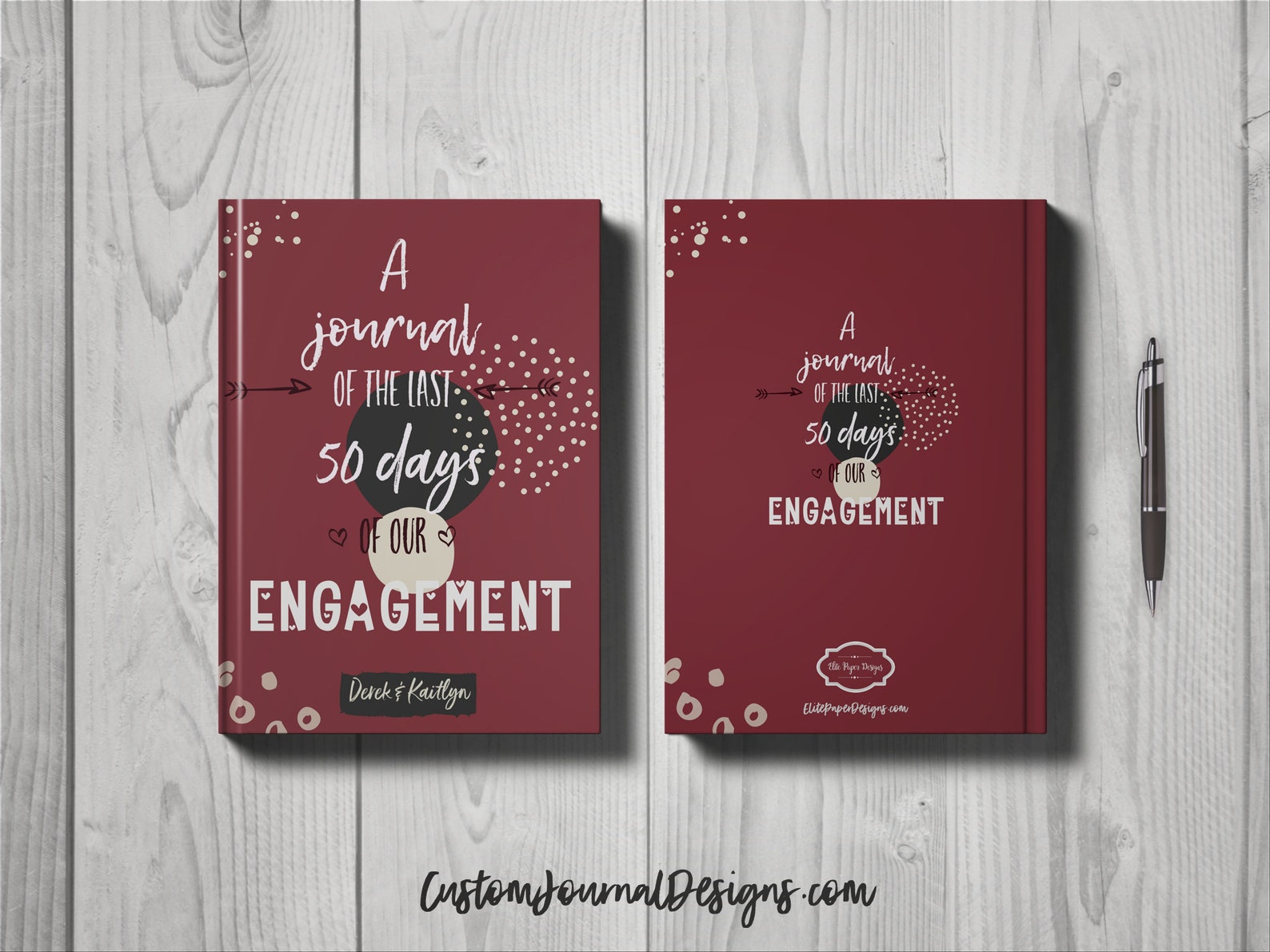 Last 50 Days of Our Engagement Journal Notebook. Personalized - Etsy