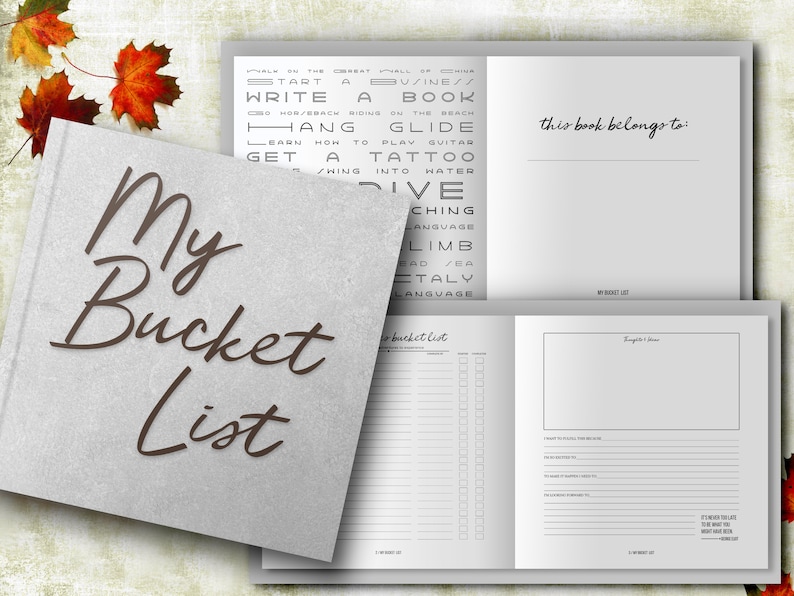 Bucket List Journal With Writing Prompts. Personalized Custom - Etsy
