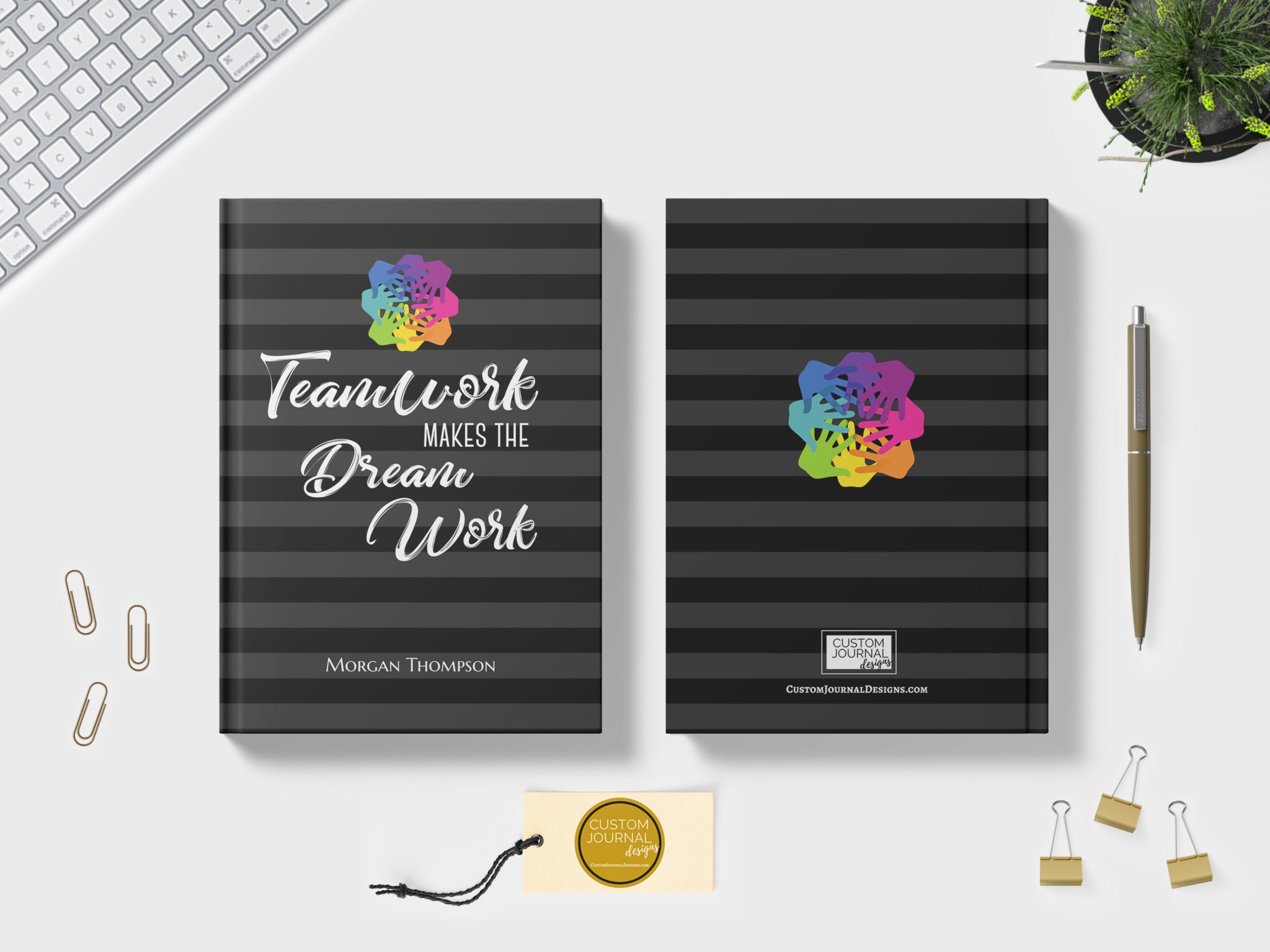 Teamwork Makes Dream Work Journal. PERSONALIZED Custom Name Logo ...