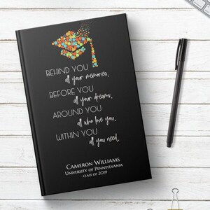 Graduate Autograph Guestbook Journal: Personalized Hardcover With Blank ...