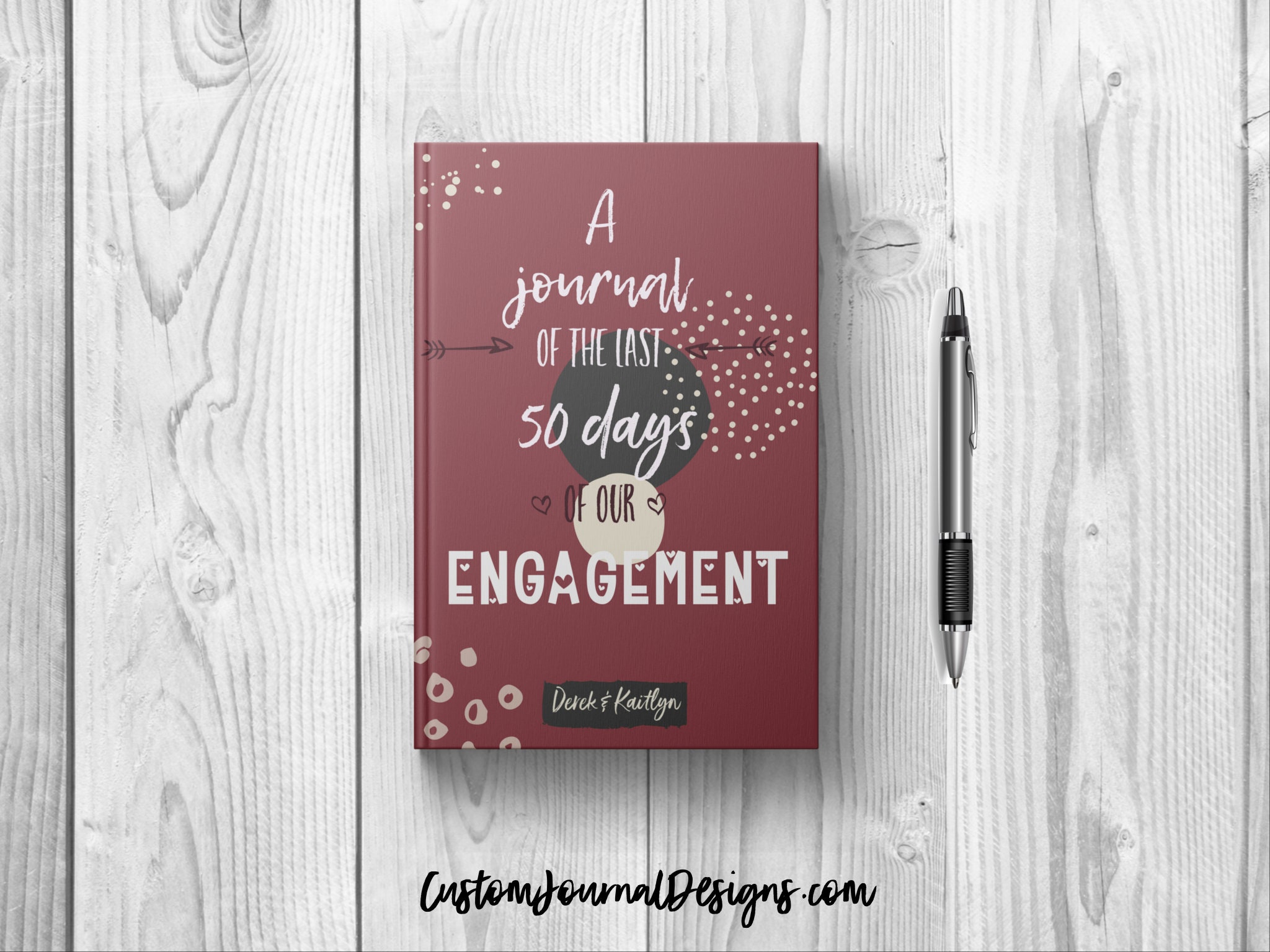 Last 50 Days of Our Engagement Journal Notebook. Personalized Custom ...