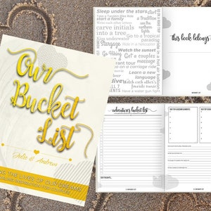 Personalized Bucket List Journal Book for Couples Gift, Custom Name ...