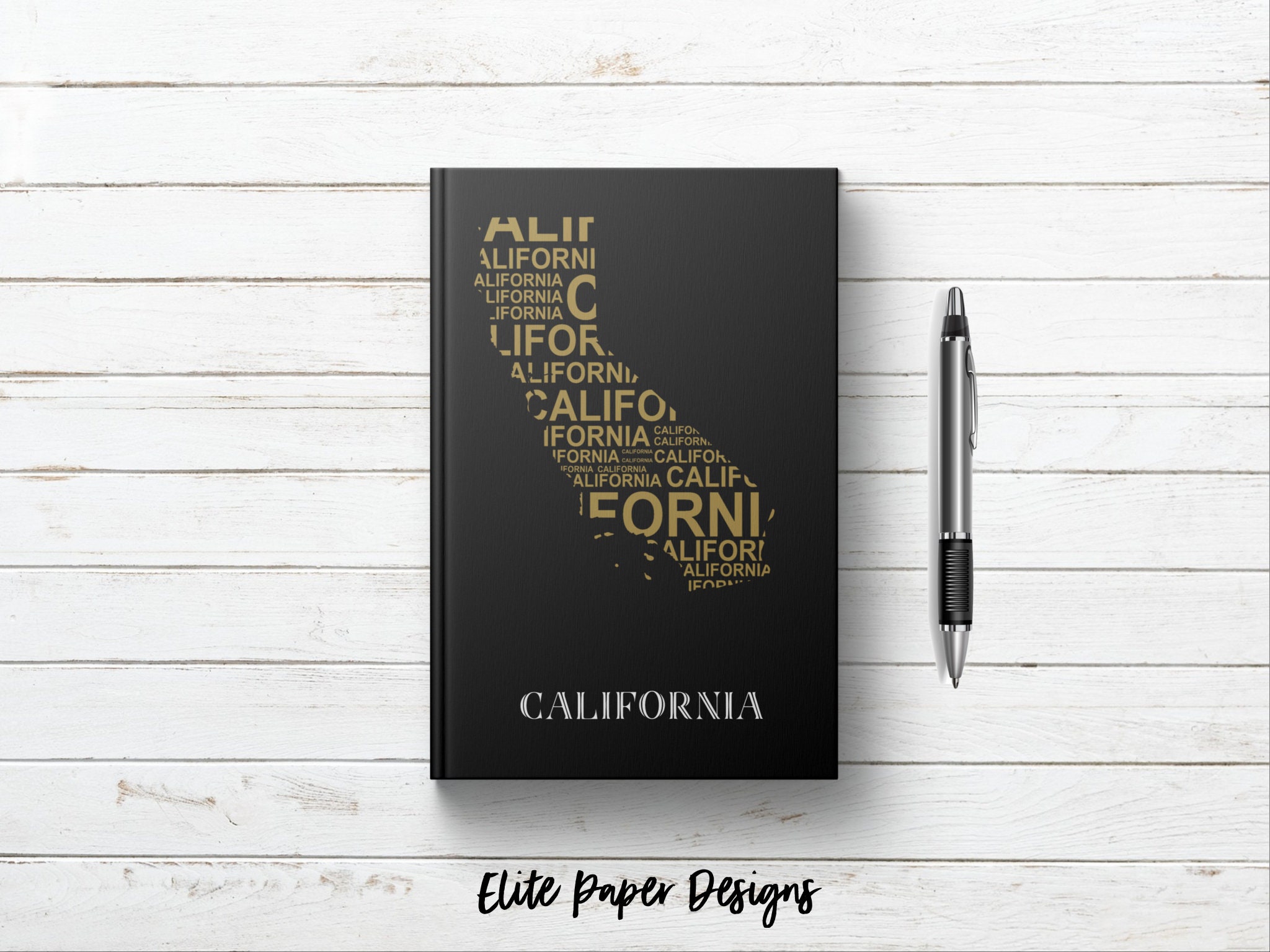 California State Map Writing Journal Book. California Design Gift. Art ...