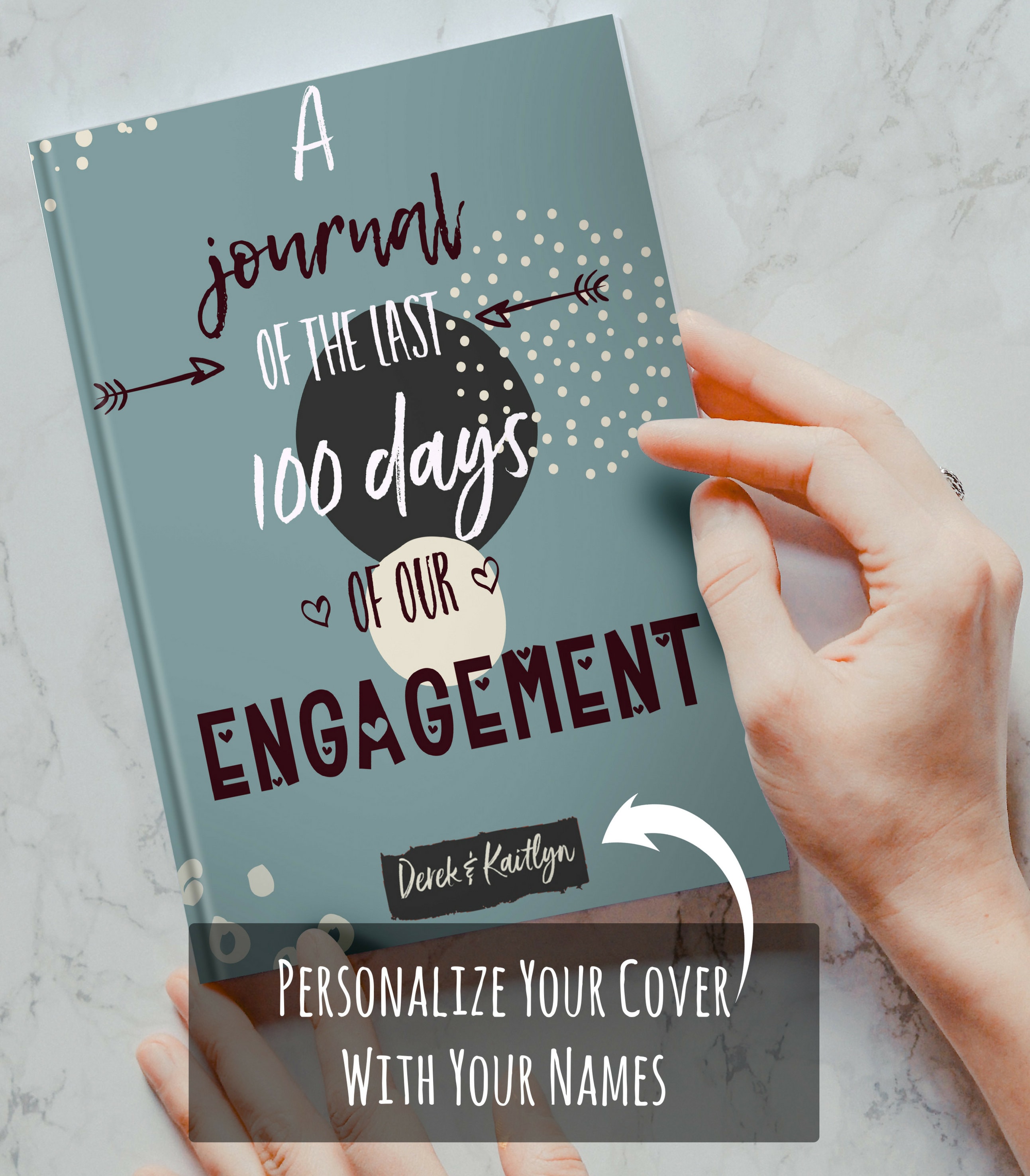 Last 100 Days of Our Engagement Couples Journal. Personalized Custom ...