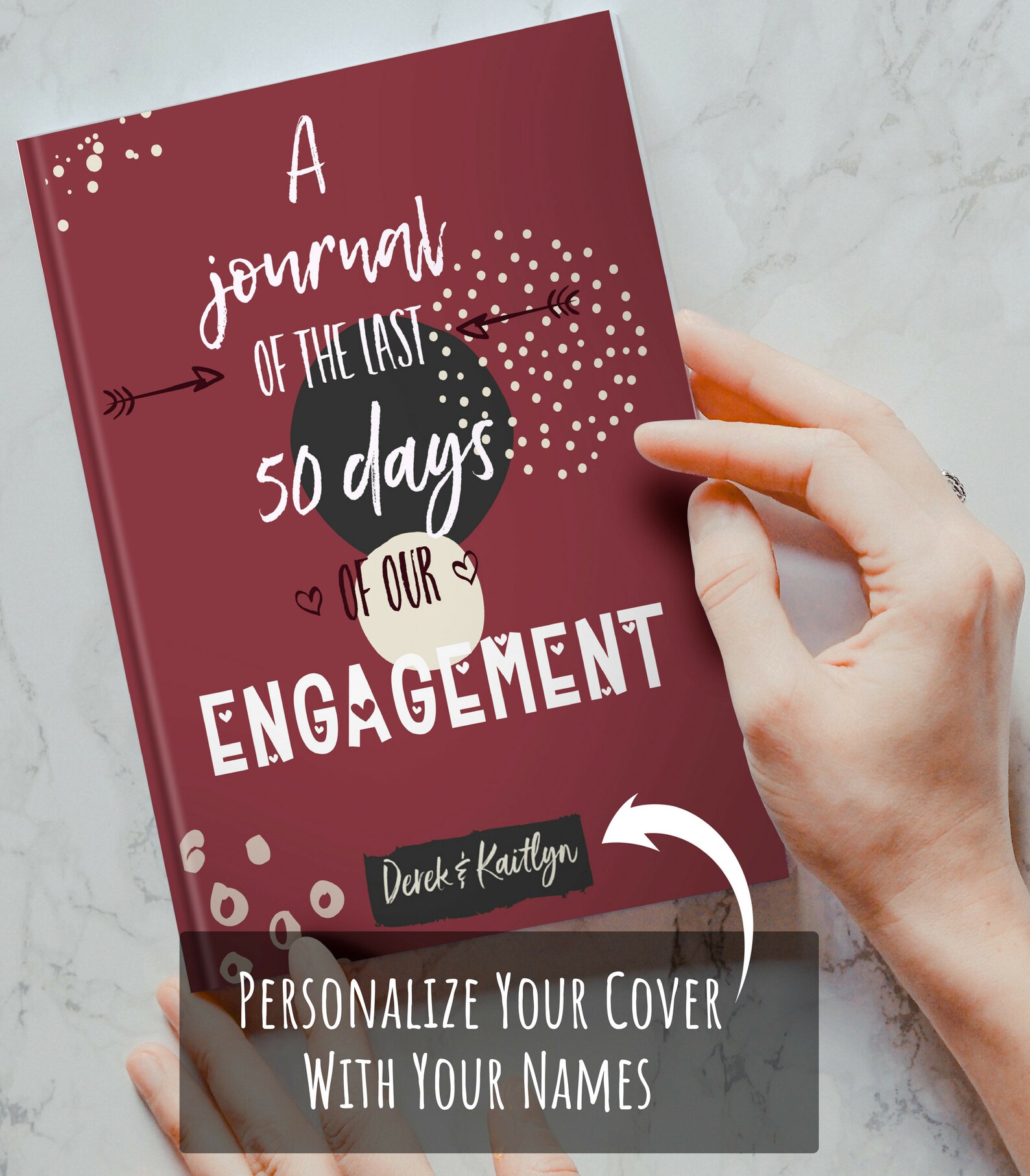 Last 50 Days of Our Engagement Journal Notebook. Personalized - Etsy