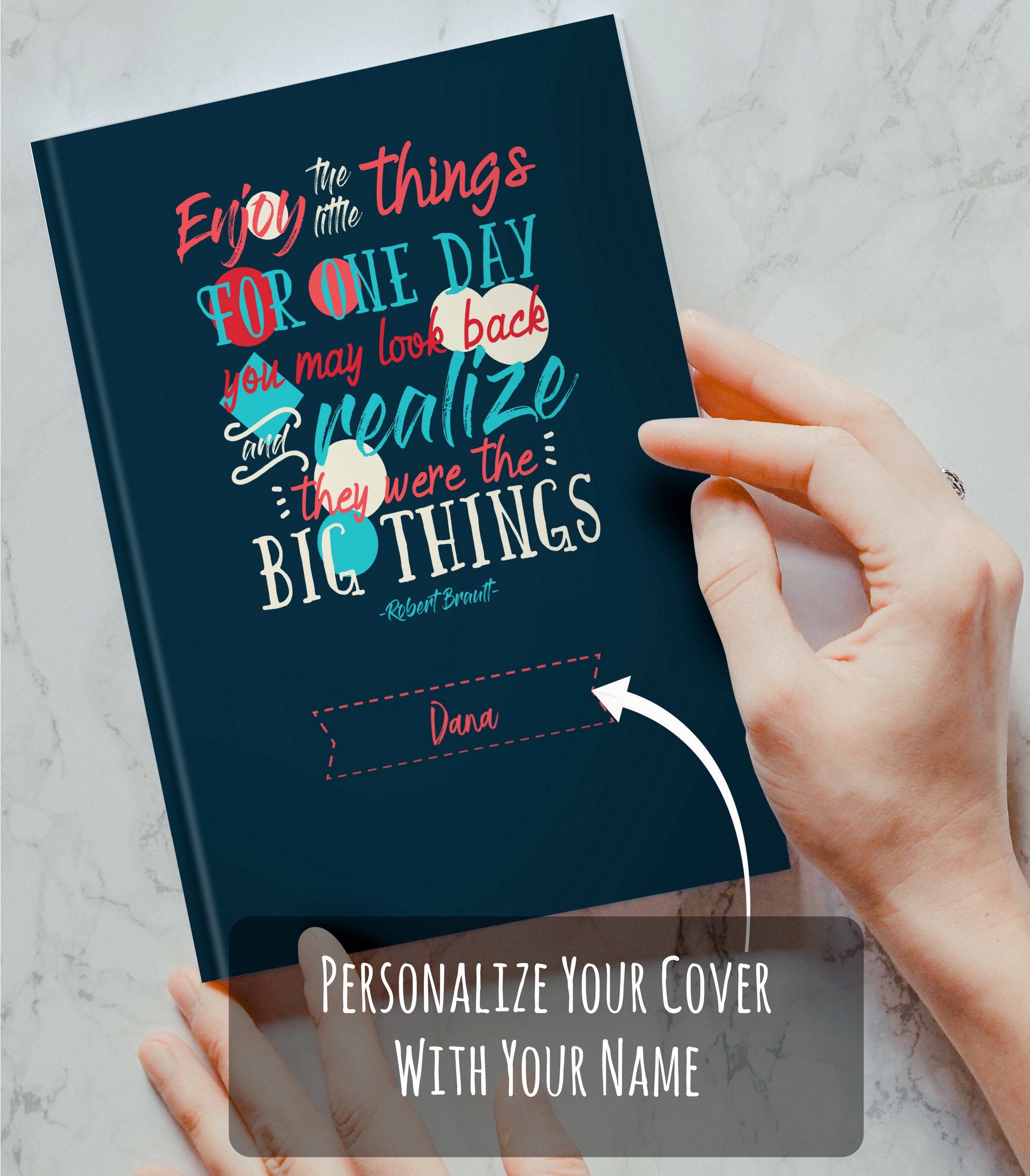 PERSONALIZED Enjoy The Little Things Journal Book Writing Notebook 