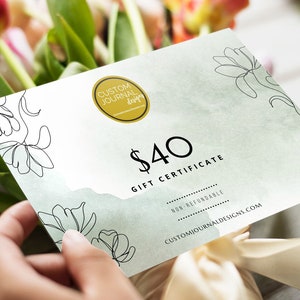 PRINTABLE Gift Certificate for 40 US Dollars Electronic Gift - Etsy