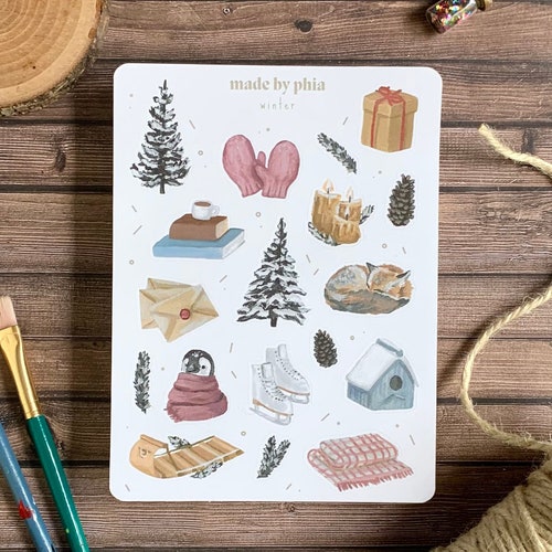 Watercolor Winter Forest Animals Planner Stickers Tiny Animal - Etsy