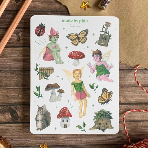 Enchanted Forest Sticker Sheet Bullet Journal Stickers | Etsy