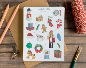 December Bullet Journal Sticker Sheet Basics Christmas - Etsy