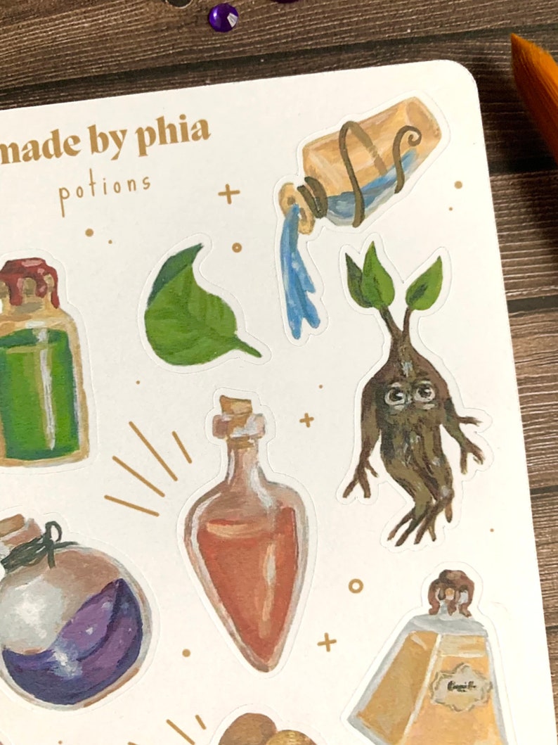 Potions Sticker Sheet Magical Sticker Sheet Witchy - Etsy
