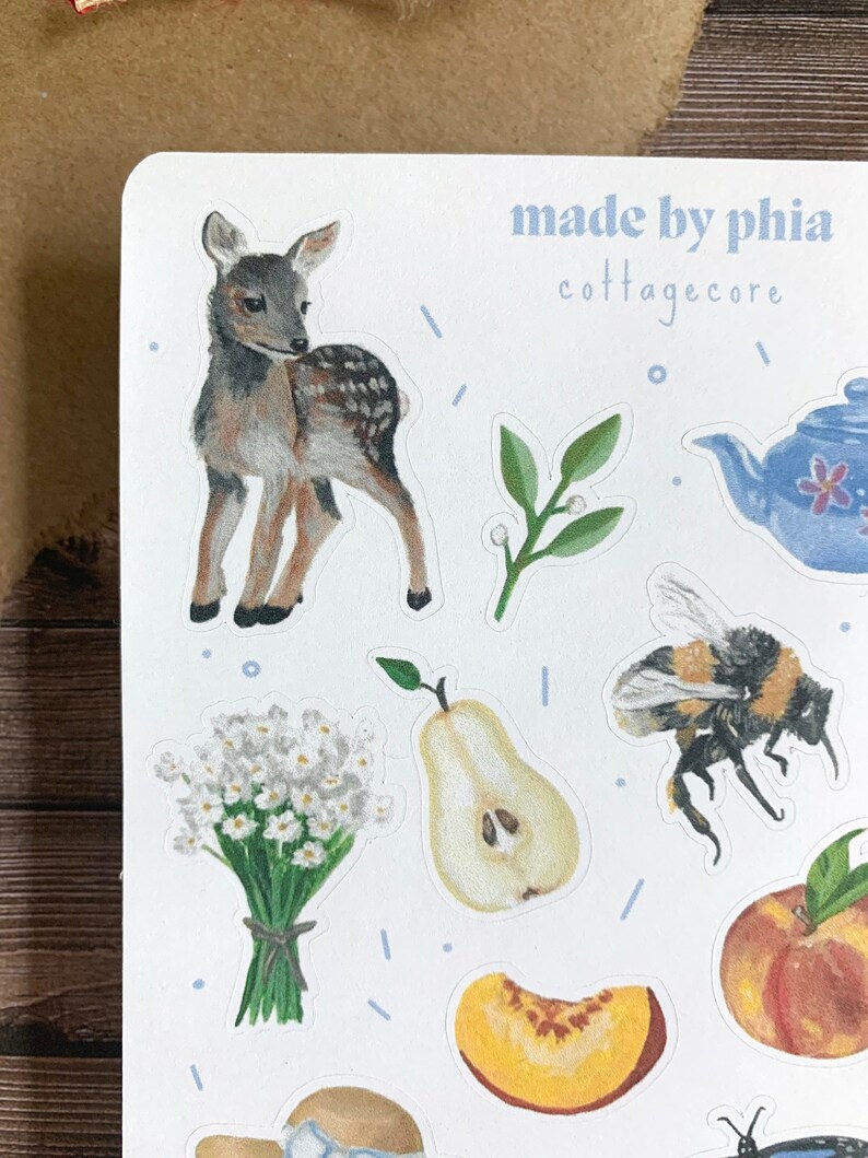 Cottagecore Sticker Sheet Bullet Journal Stickers Planner | Etsy