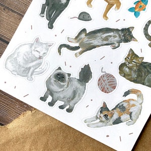 Cats Sticker Sheet Kitten Stickers, Cute Cats Stickers, Bullet ...