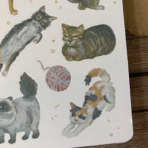 Cats Sticker Sheet Kitten Stickers Cute Cats Stickers - Etsy