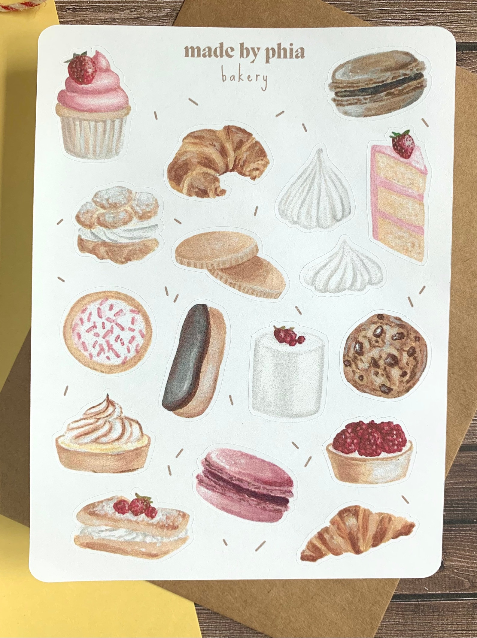 Bakery Sticker Sheet Pastry Stickers Bullet Journal - Etsy