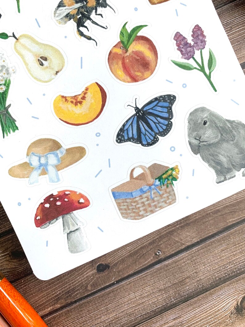 Cottagecore Sticker Sheet Bullet Journal Stickers Planner | Etsy
