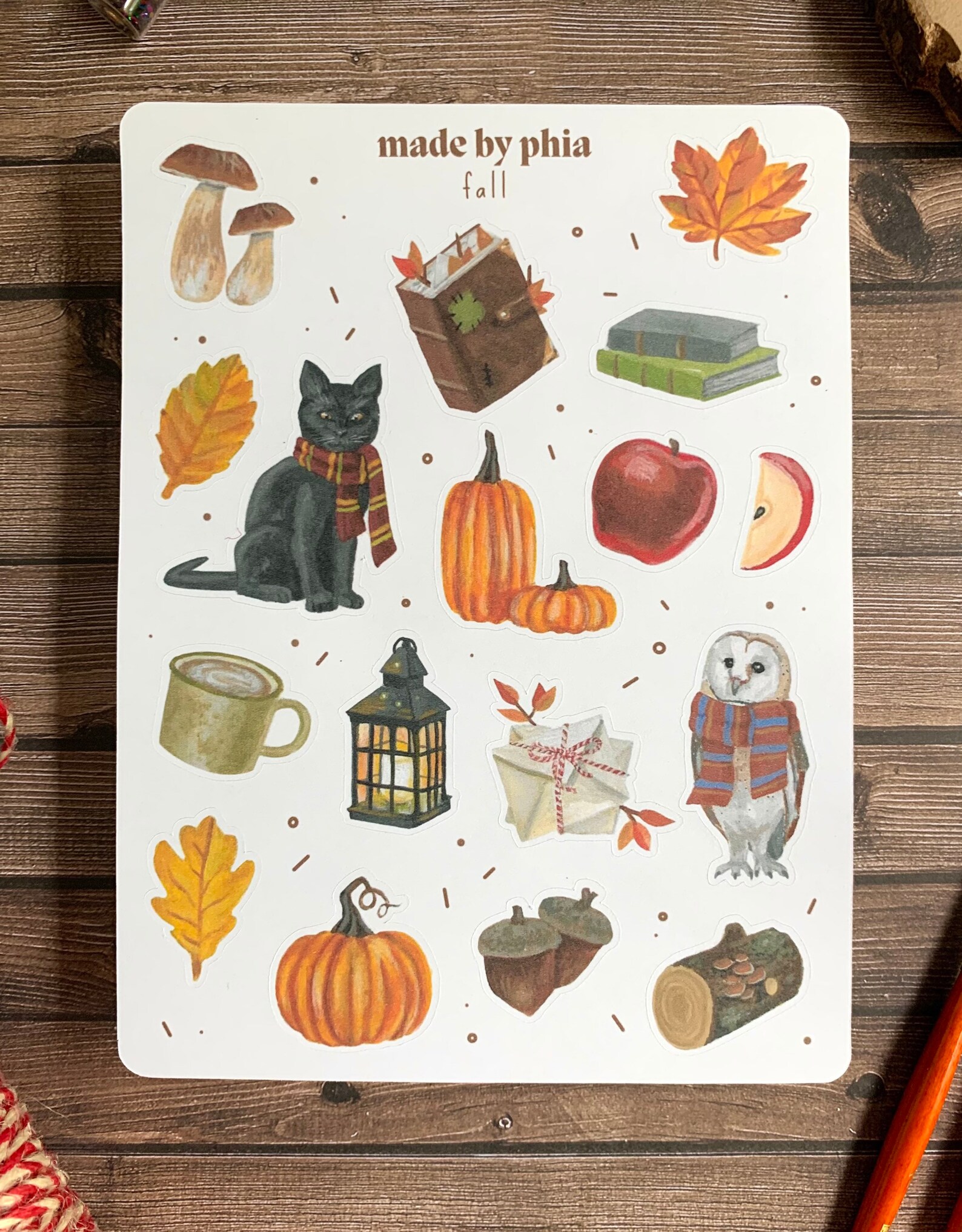 Fall Sticker Sheet Autumn Sticker Sheet Bullet Journal - Etsy