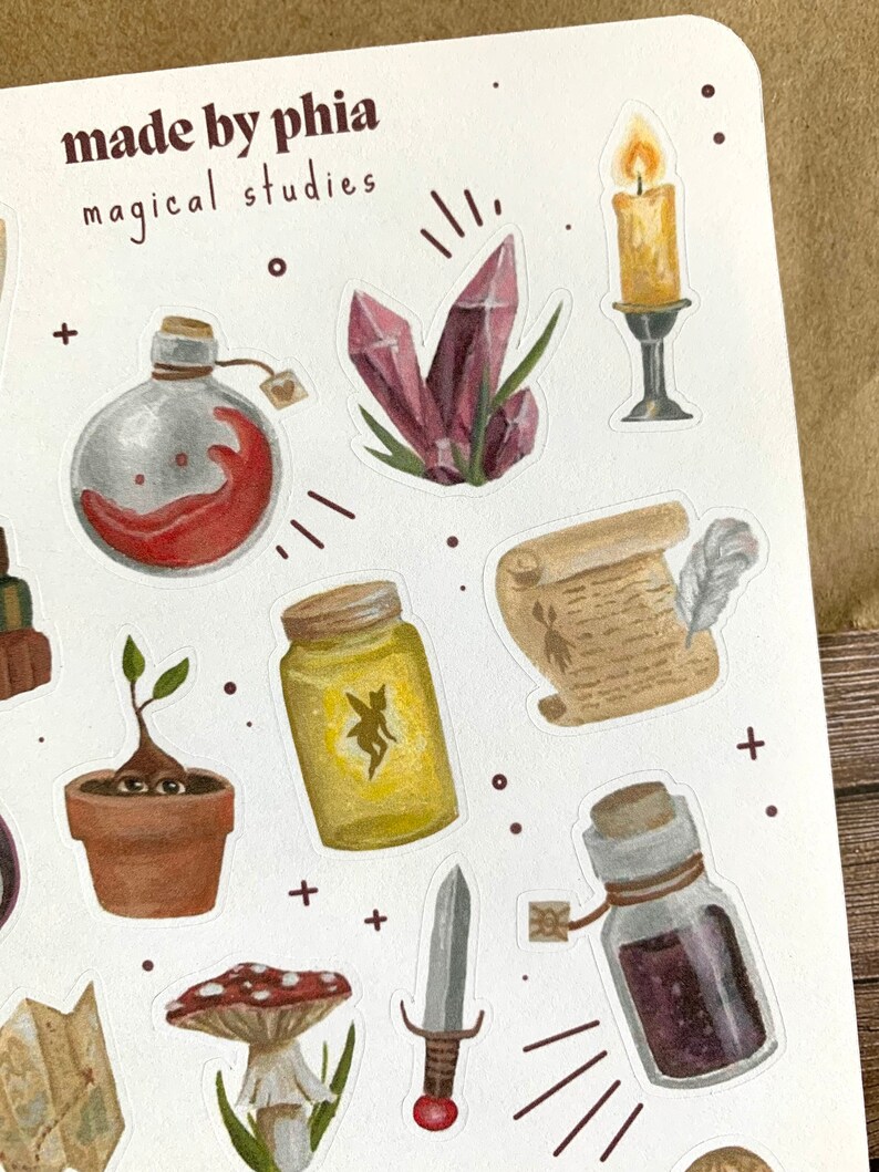 Magical Studies Sticker Sheet Magical Stickers Bullet | Etsy
