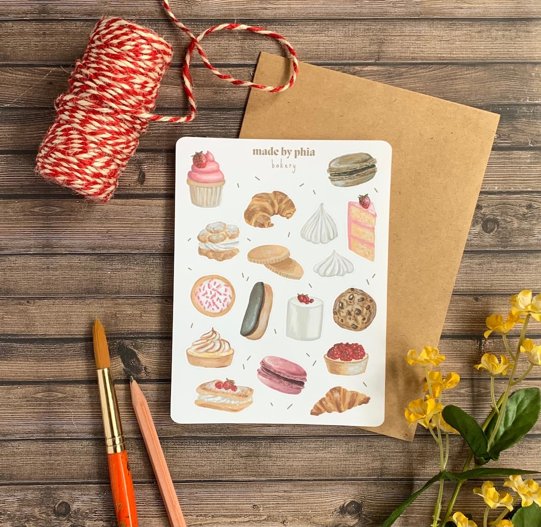 Bakery Sticker Sheet Pastry Stickers Bullet Journal - Etsy