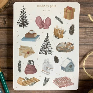 Winter Sticker Sheet Cozy Winter Stickers, Bullet Journal Stickers ...