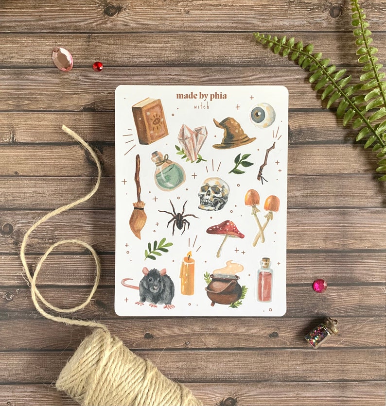 Witch Sticker Sheet Bullet Journal Stickers Planner - Etsy
