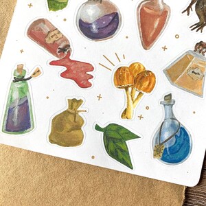 Potions Sticker Sheet Magical Sticker Sheet, Witchy Stickers, Wizard ...