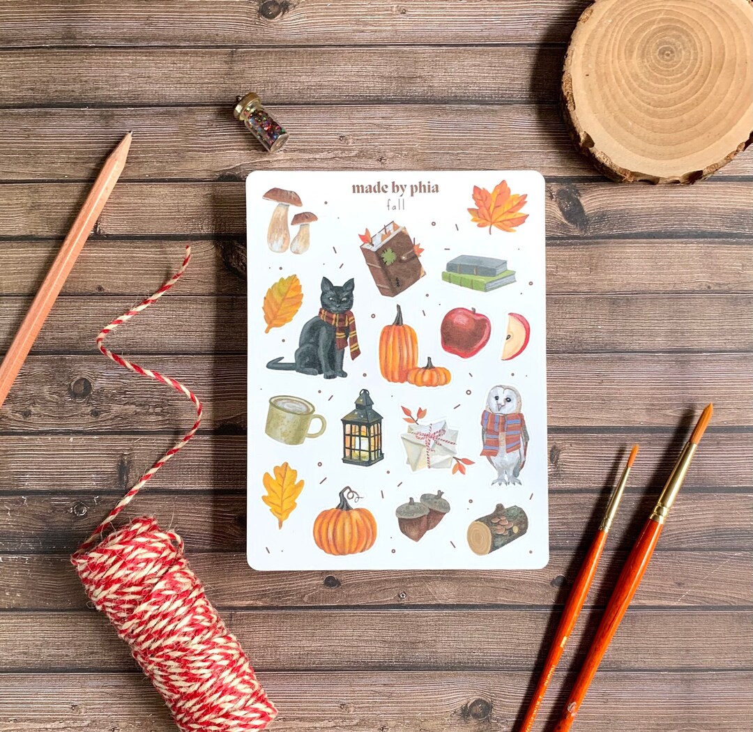 Fall Sticker Sheet Autumn Sticker Sheet Bullet Journal - Etsy